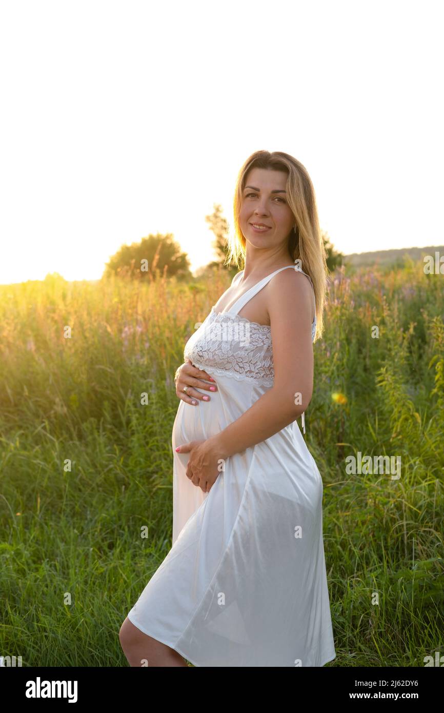 mother to be. pregnancy portrait. beautiful brunette pregnant female ...