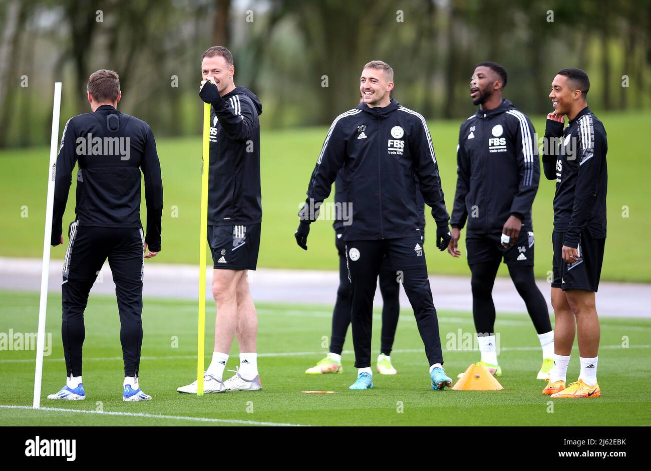 Leicester City's Jamie Vardy, Jonny Evans, Timothy Castagne, Kelechi ...