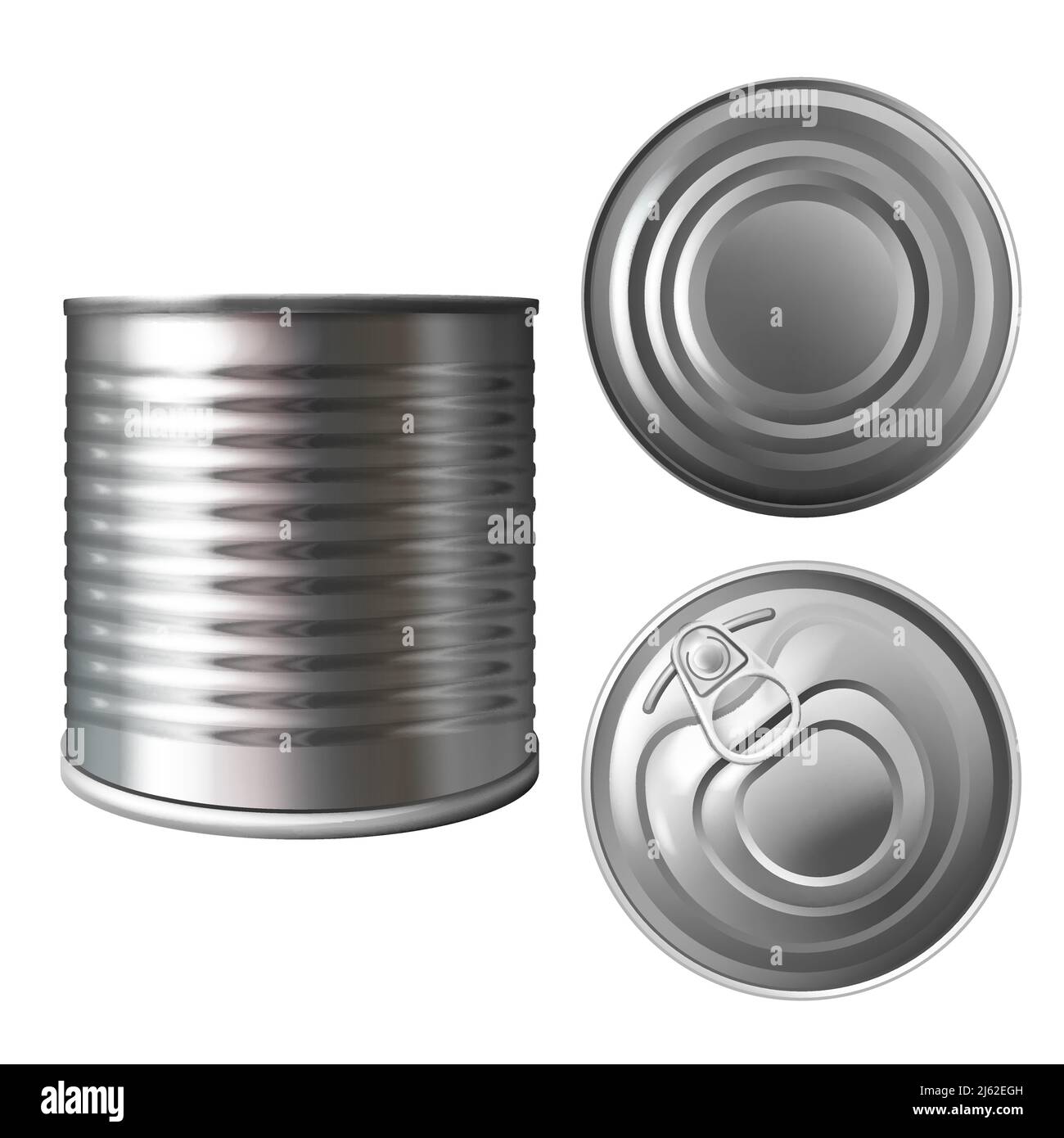 Metal can or tin vector illustration of 3D realistic container for food ...