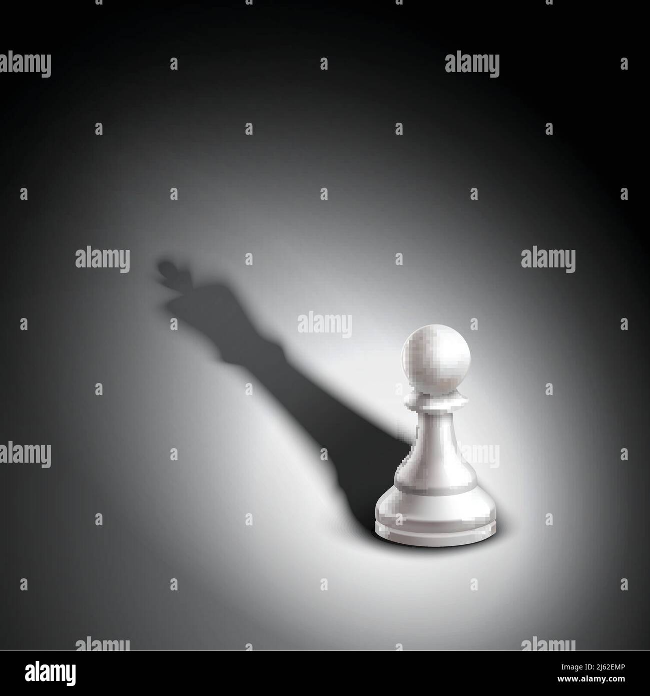 Realistic chess pawn casting king winner strategy metaphor vector ...