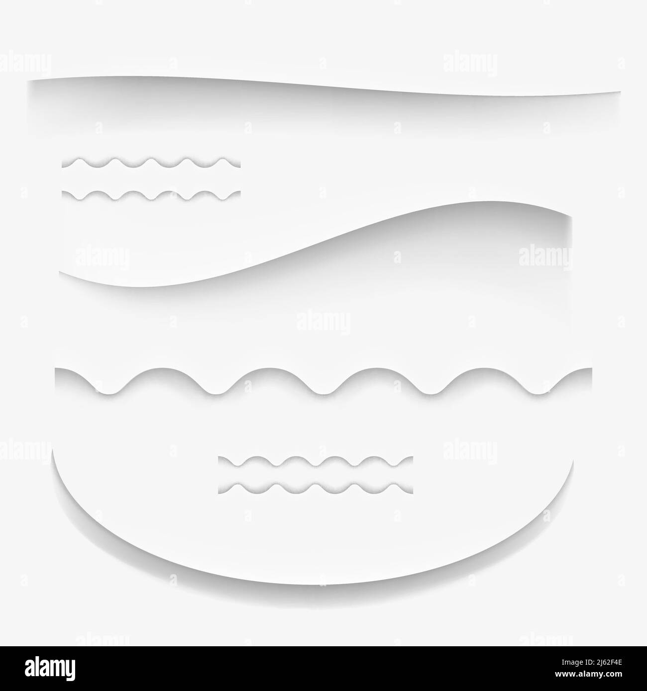 Paper shadows effect vector illustration or realistic white page curved ...