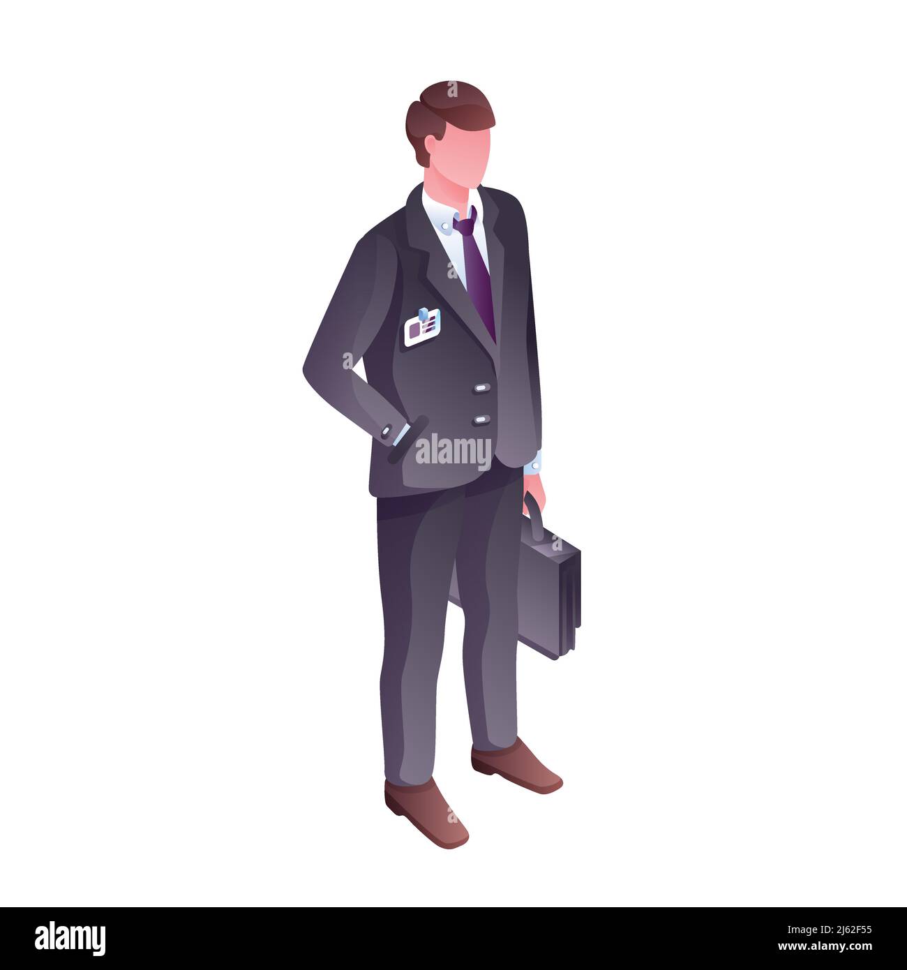 Businessman or office manager vector illustration. Isolated faceless ...