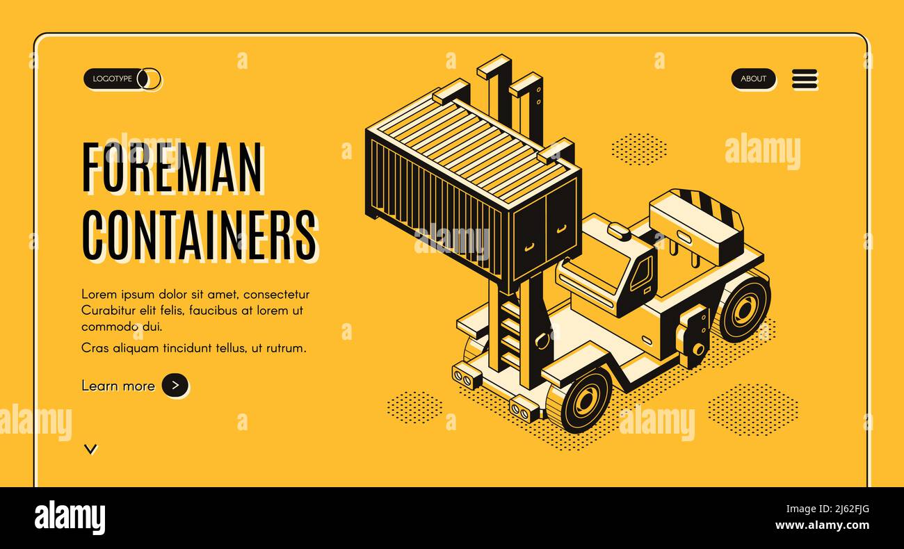 International cargo delivery company isometric vector web banner with ...