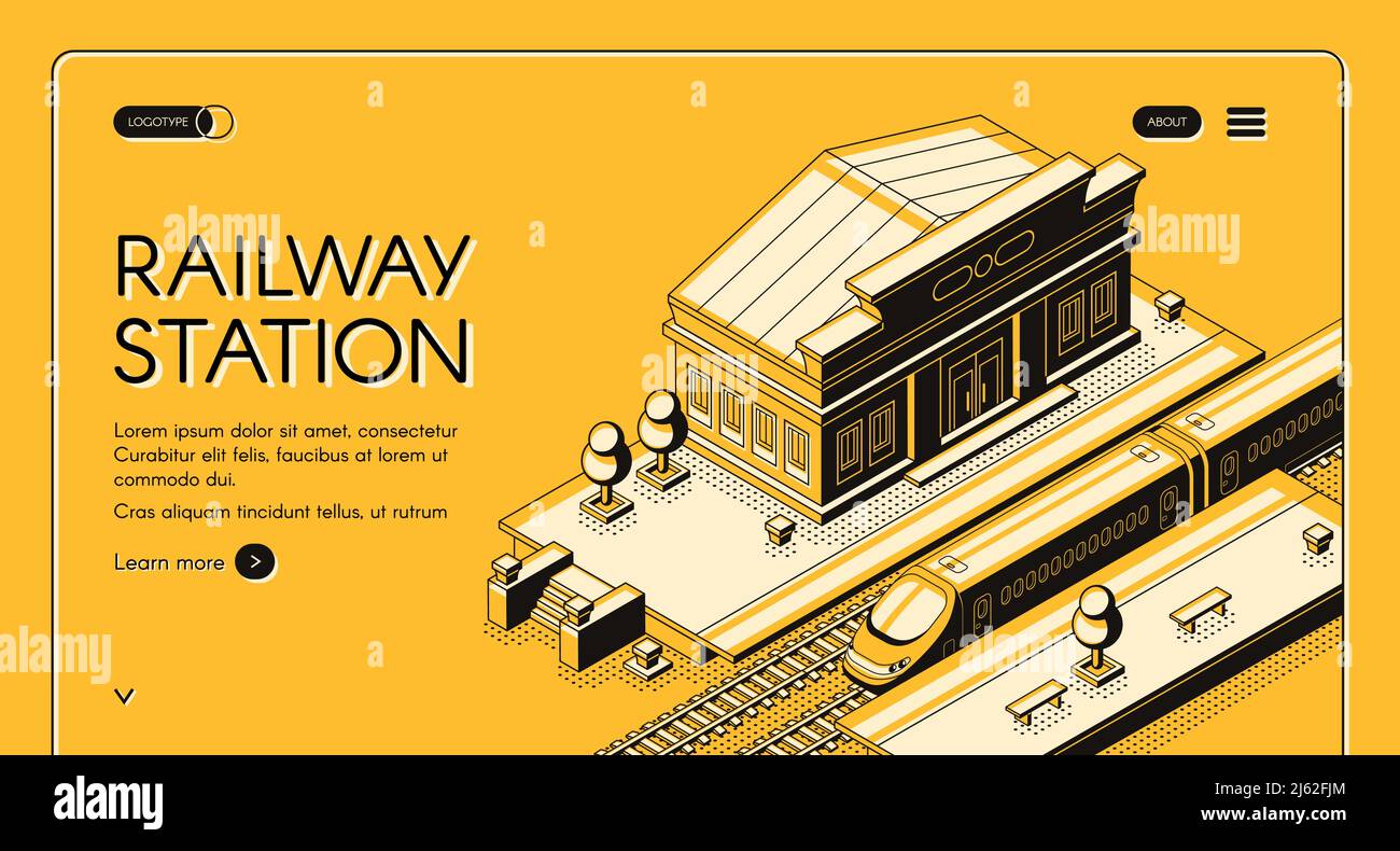 Old railroad station and building site Stock Vector Images - Alamy