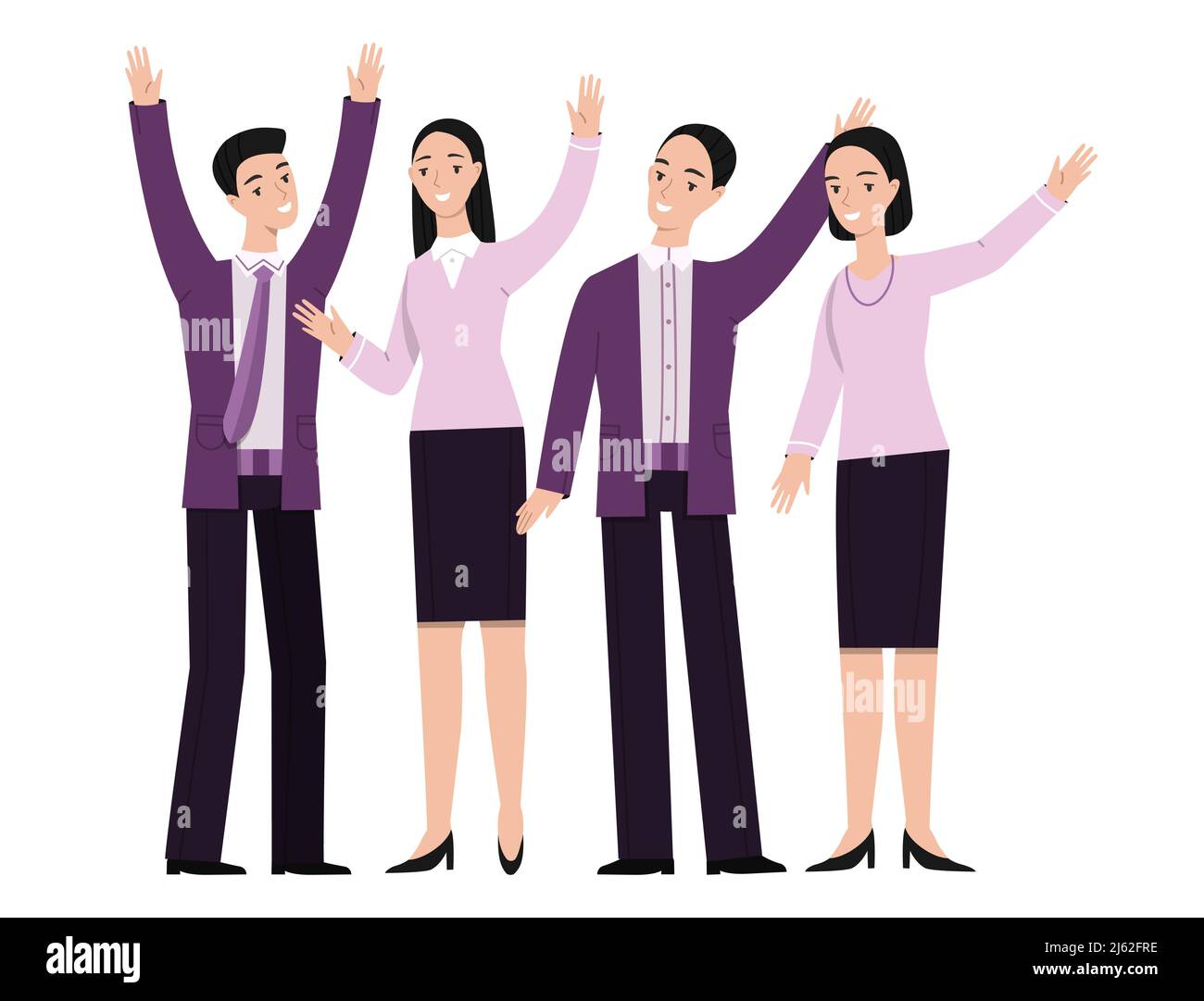 Business people gesturing vector illustration. Man manager and woman ...