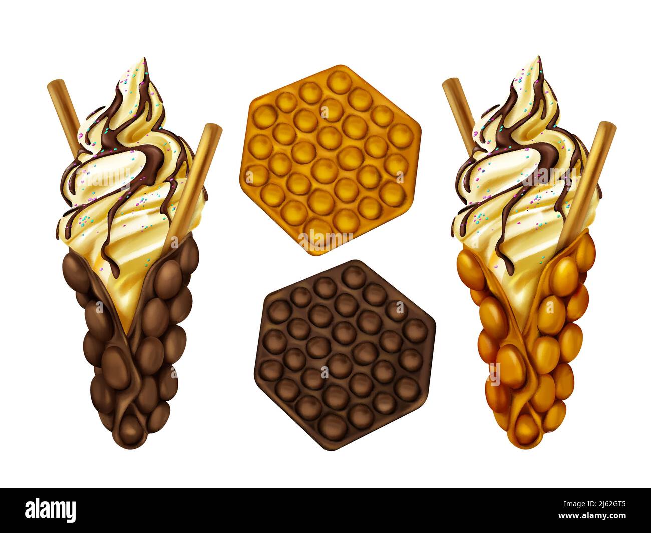 Egg and waffles Stock Vector Images - Alamy