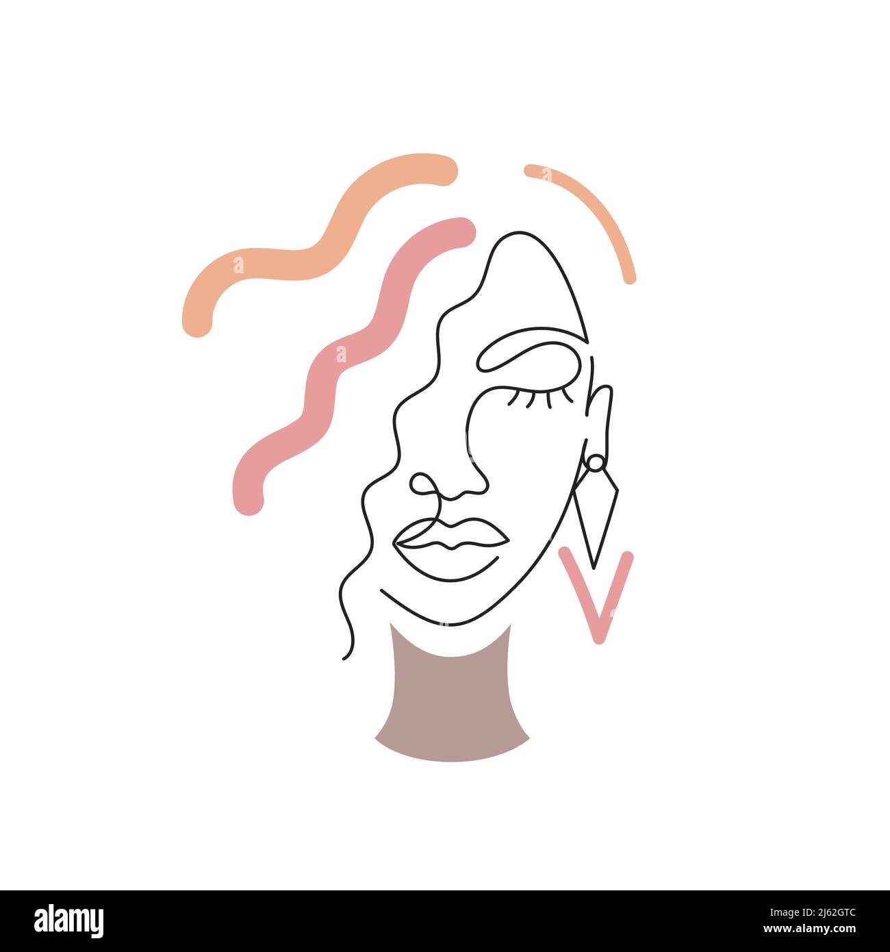 Drawing face line african Cut Out Stock Images & Pictures - Alamy