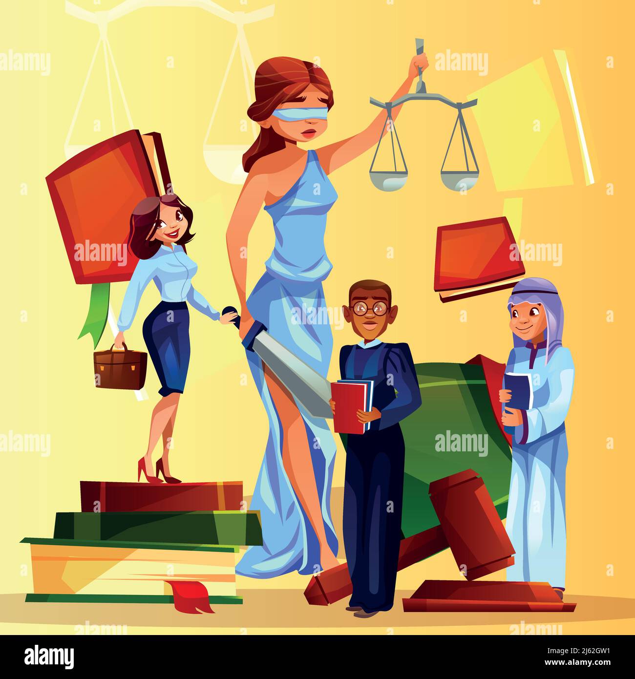 Court and legislation vector illustration of cartoon law people and ...