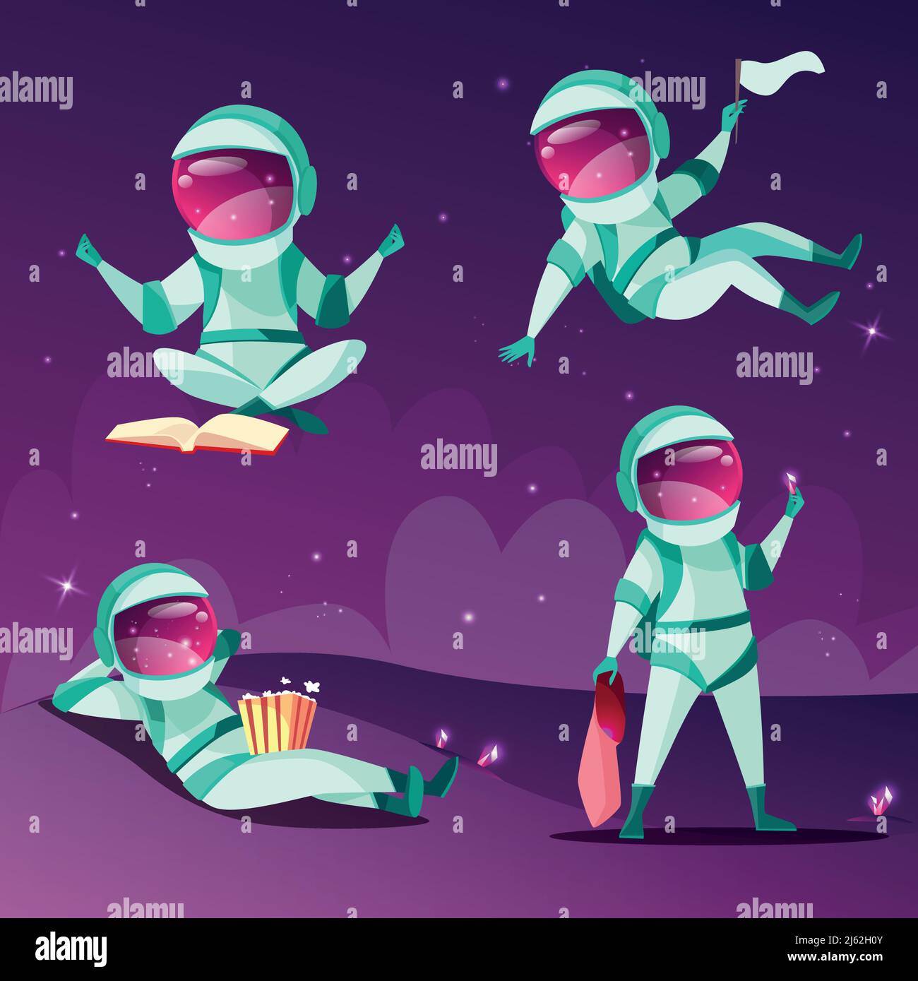 Astronauts eating in space Stock Vector Images - Alamy