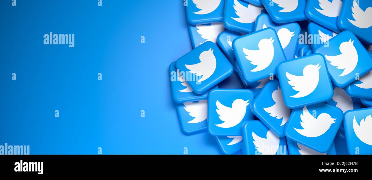 Twitter logo logos hi-res stock photography and images - Alamy