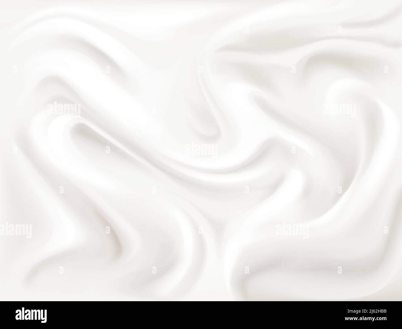 Yogurt, cream or silk texture vector illustration of 3D liquid white ...