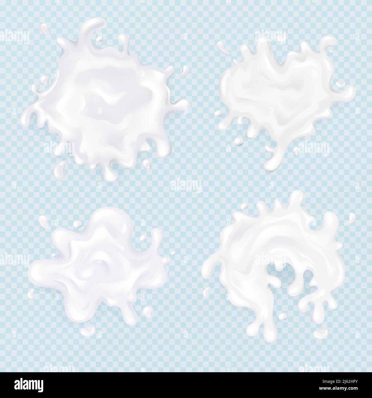 Milk splash blots 3D vector illustration of realistic 3D milky drops ...