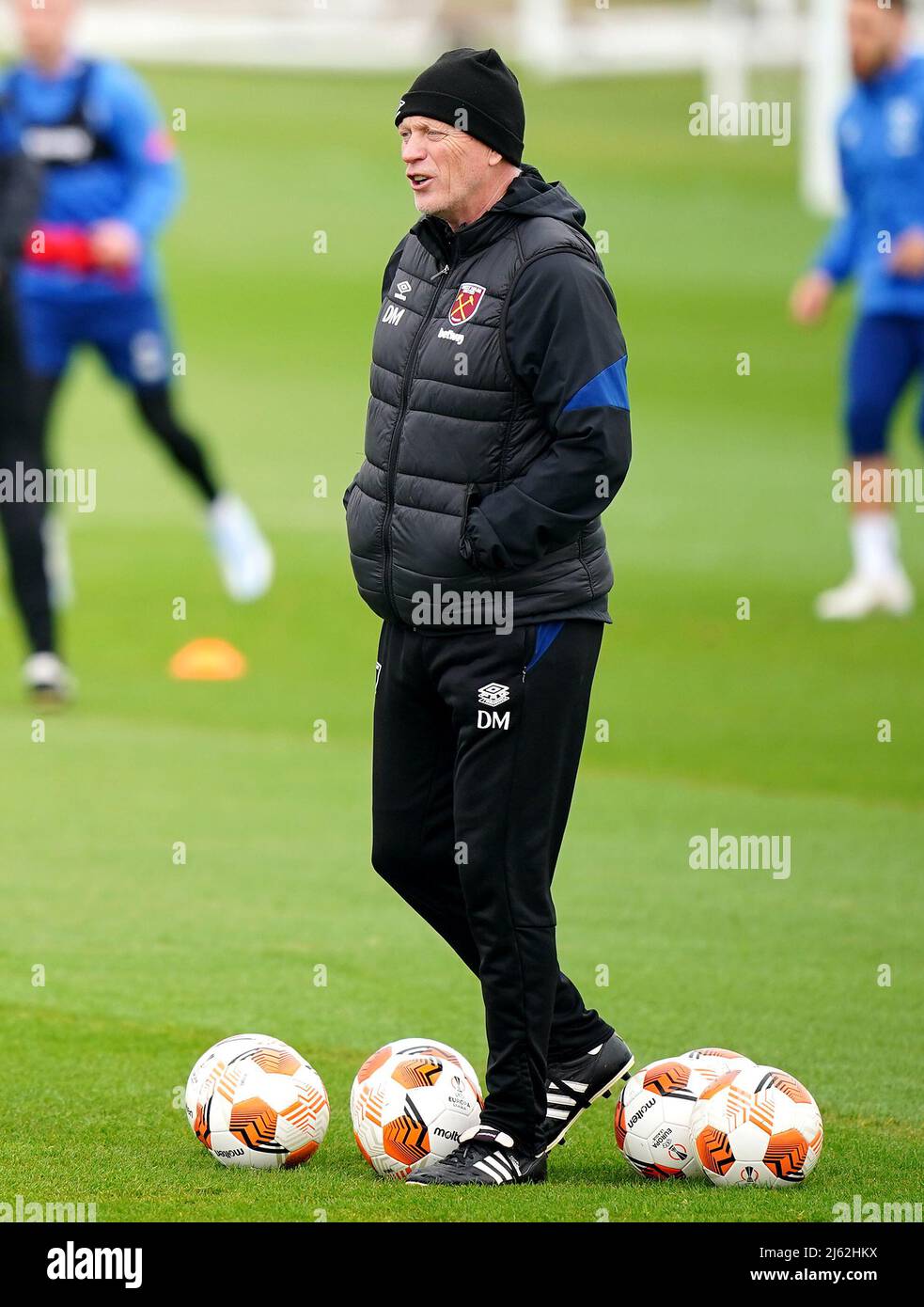 West Ham United manager David Moyes during a training session at LCFC ...