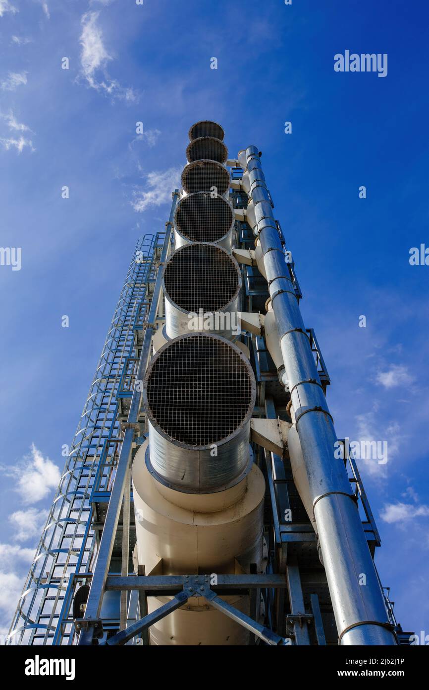 Modern agricultural grain drying complex, close up Stock Photo - Alamy