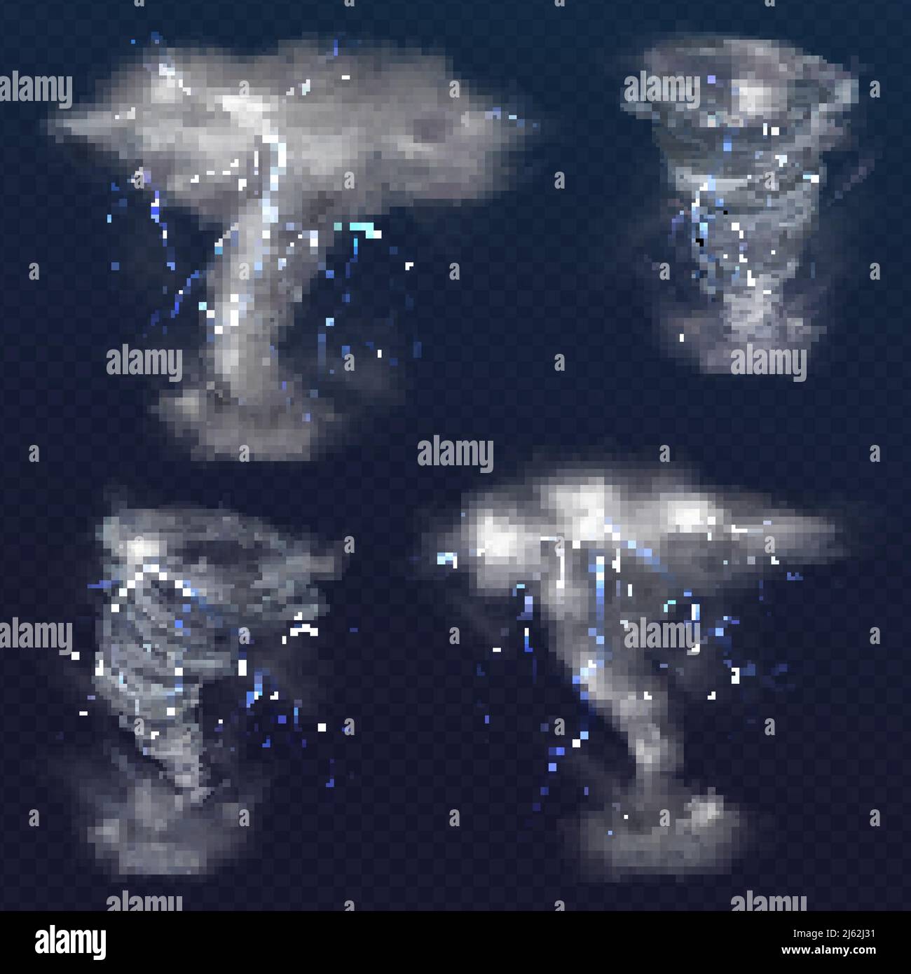 Tornado with lightning vector illustration of realistic thunderbolt ...