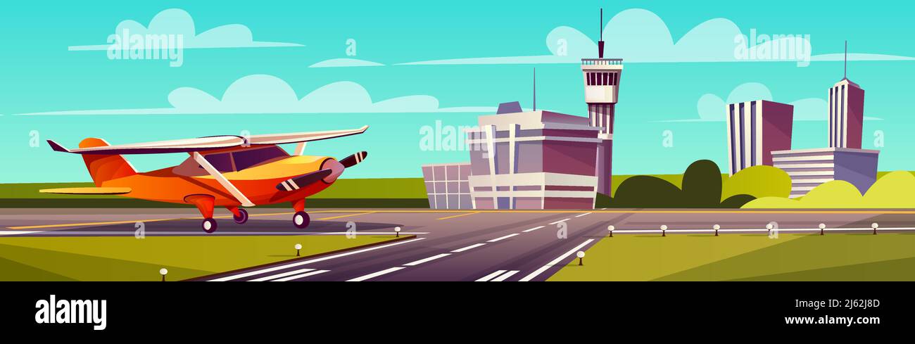 Light aircraft landing field Stock Vector Images - Alamy