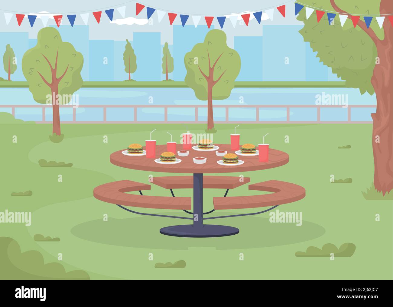 Empty holiday park in Stock Vector Images - Alamy