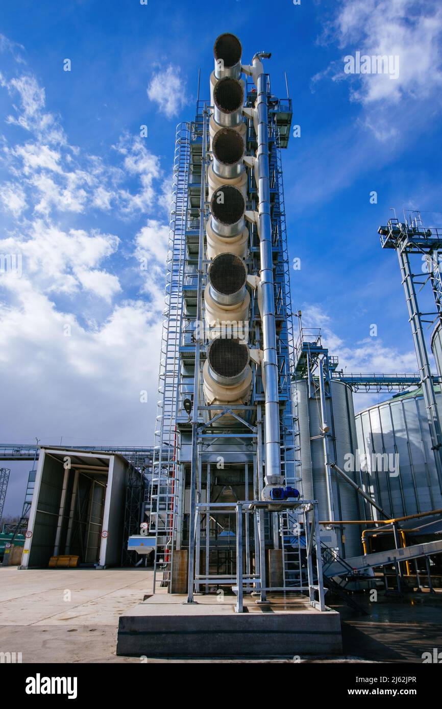 Modern agricultural grain drying complex Stock Photo - Alamy