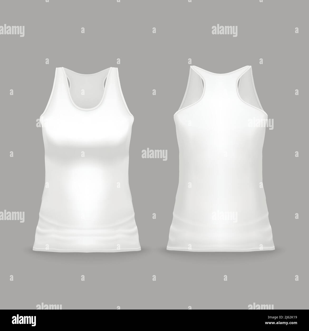 White female sport tank top vector illustration of 3d realistic casual ...