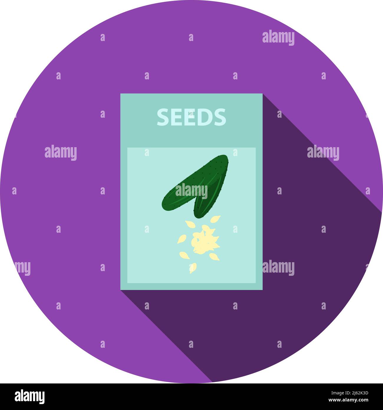 Seed Pack Icon. Flat Circle Stencil Design With Long Shadow. Vector ...
