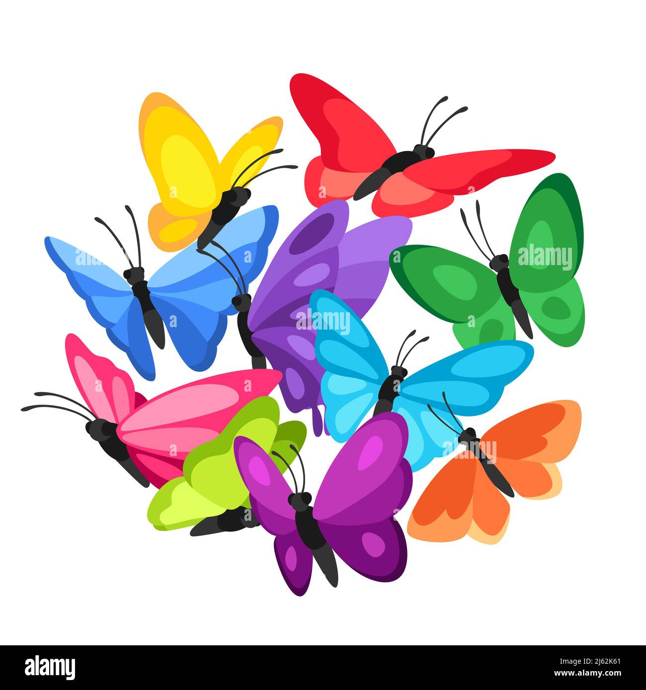 Background design with decorative butterflies. Colorful bright abstract ...