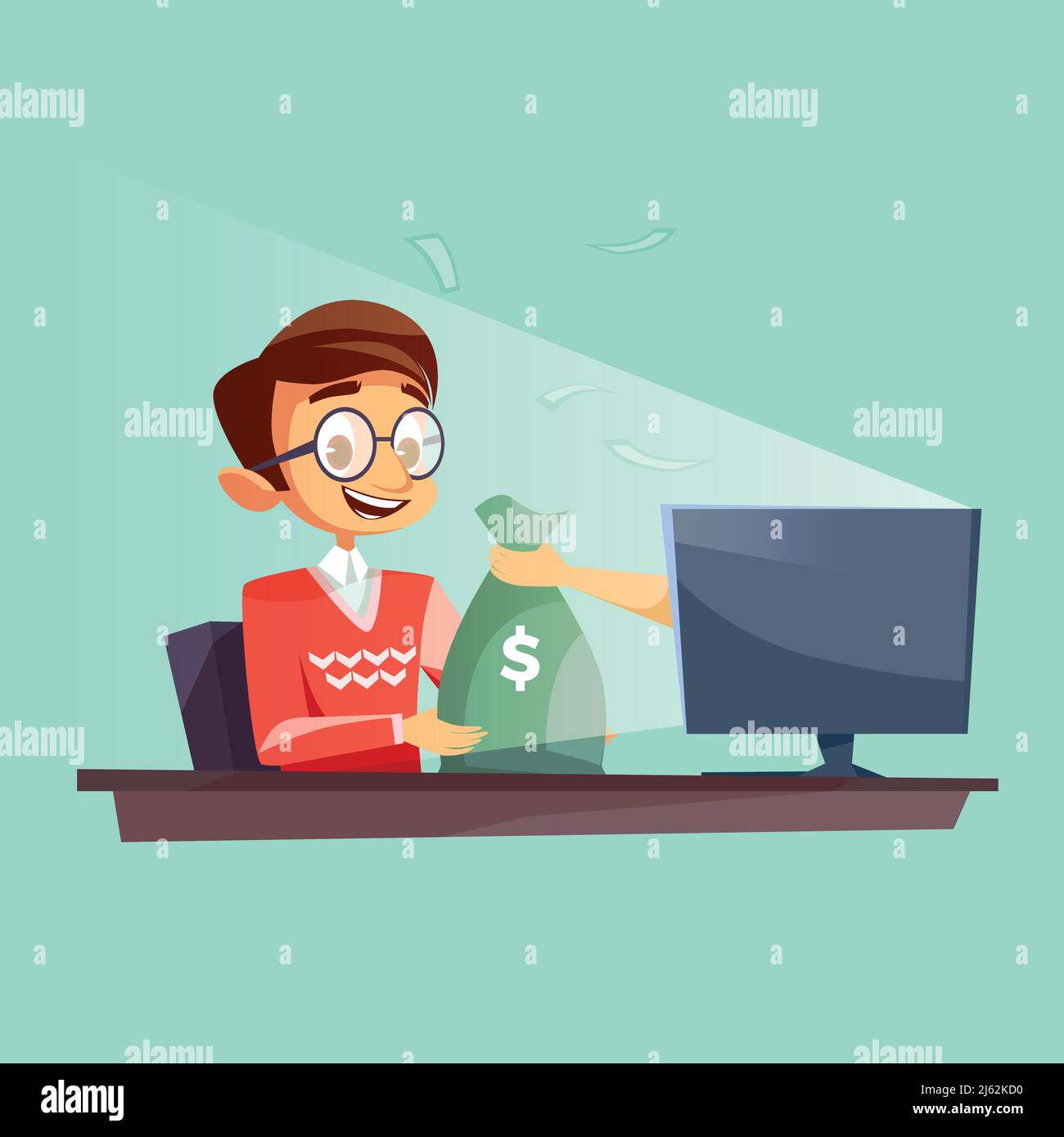 Boy receiving money Stock Vector Images - Alamy