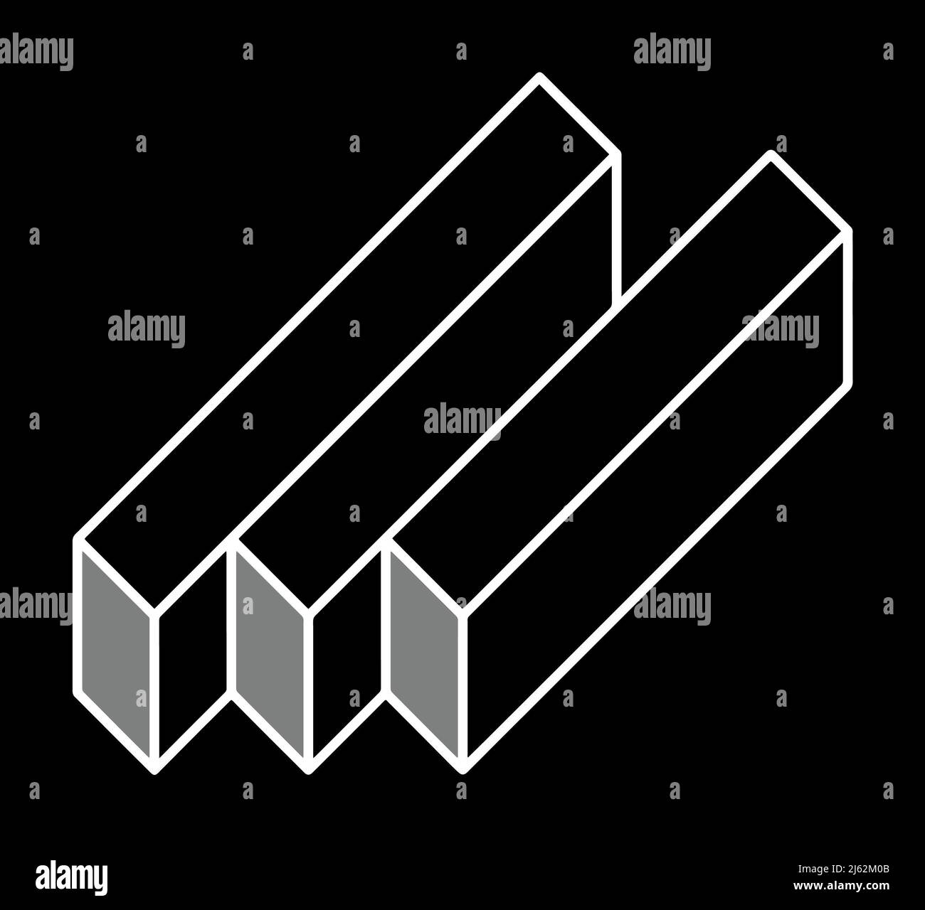 Vector image of an optical illusion of three rectangles Stock Photo - Alamy