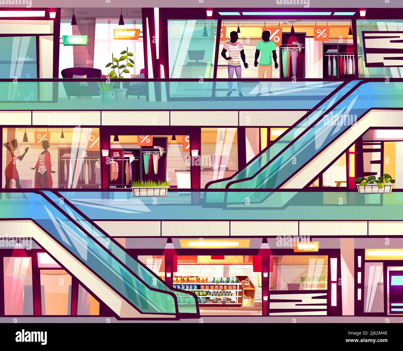 Grocery signage store inside Stock Vector Images - Alamy