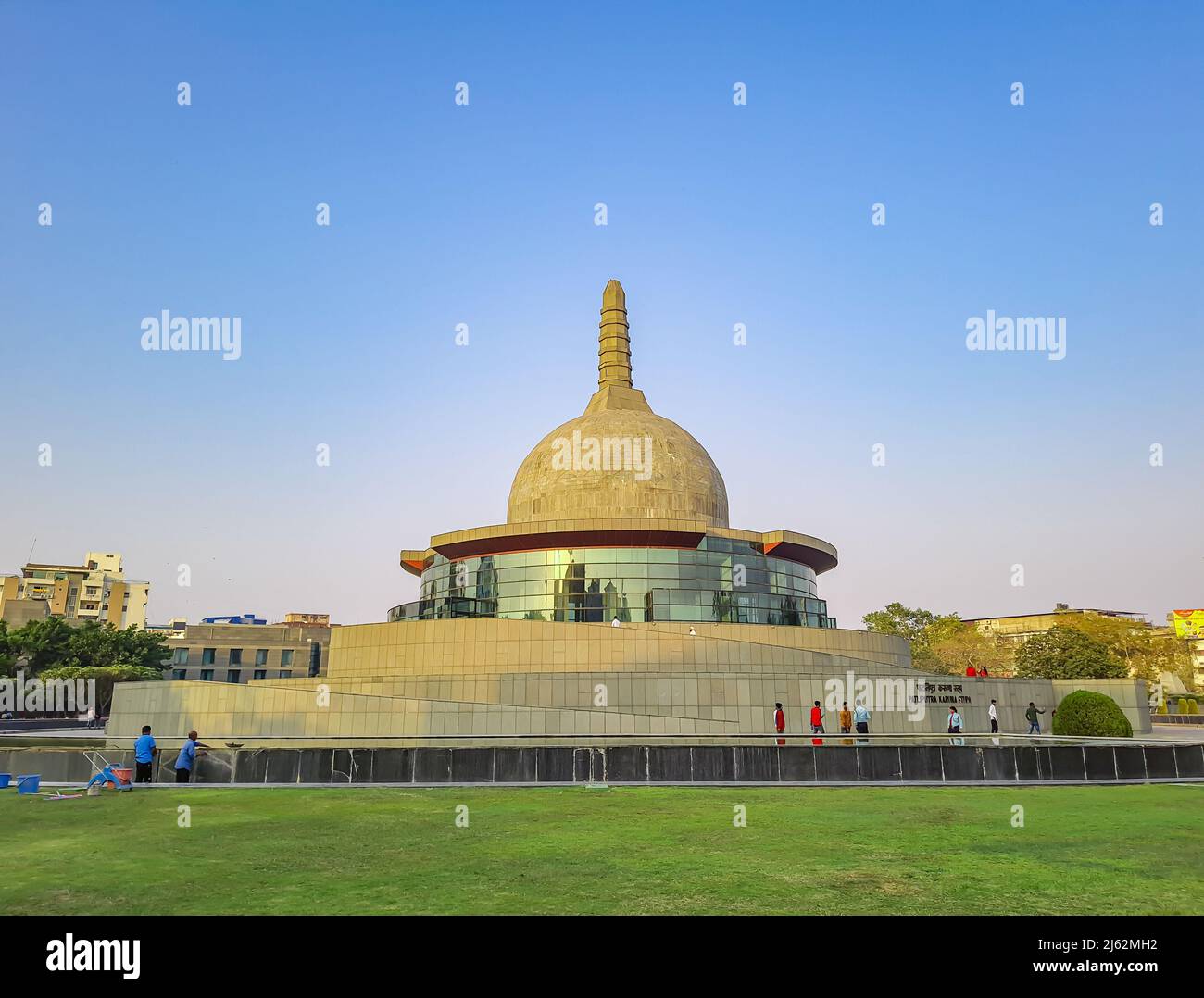buddha stupa with bright blue sky at morning from different angle image ...