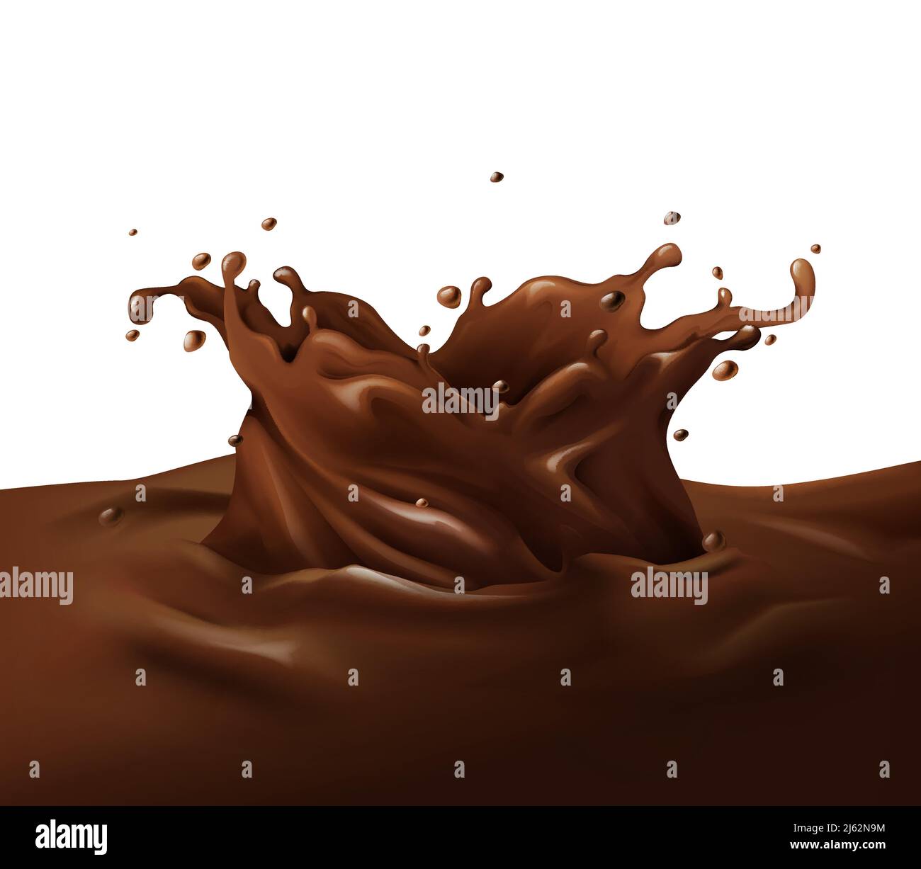 Chocolate splash vector illustration of realistic 3D dark or milky ...