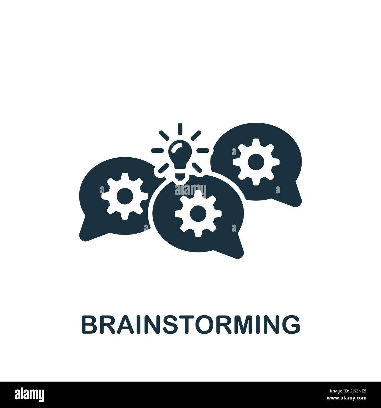 Brainstorming icon. Monochrome simple Brain Process icon for templates ...