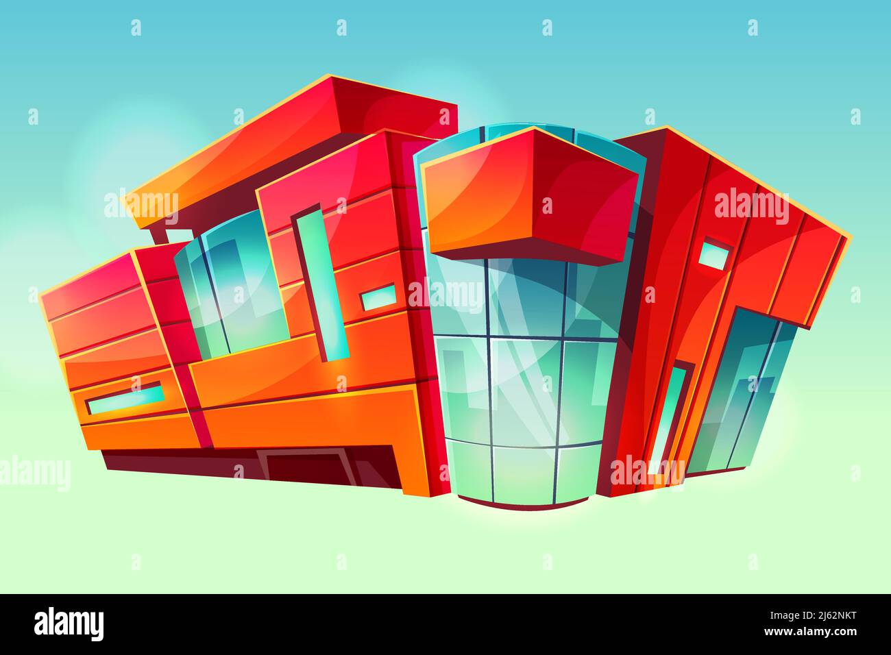 Mall or supermarket shop building vector illustration. Modern trade ...