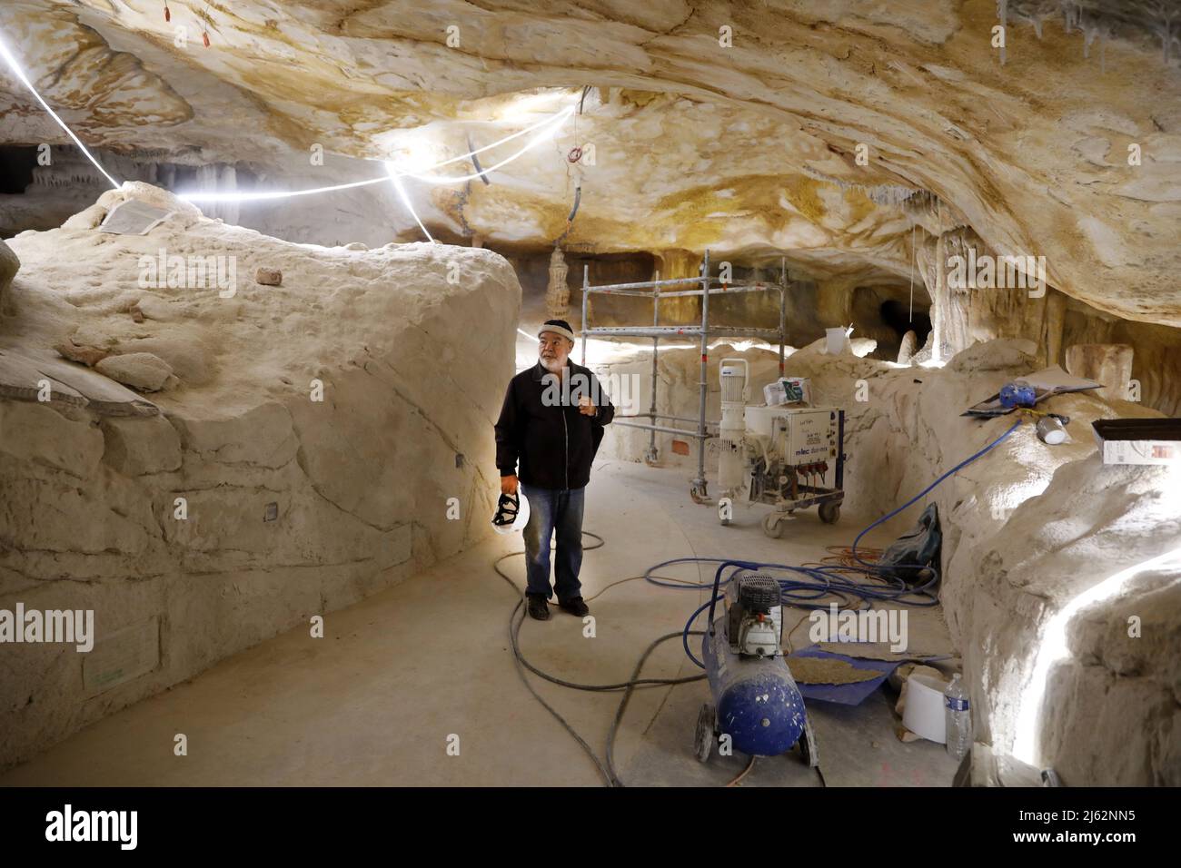 Henri Cosquer during the visit of the Cosquer cave construction.The ...