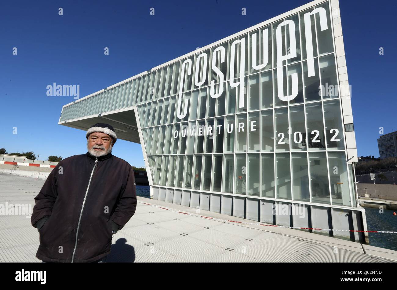 Henri Cosquer during the visit of the Cosquer cave construction.The ...
