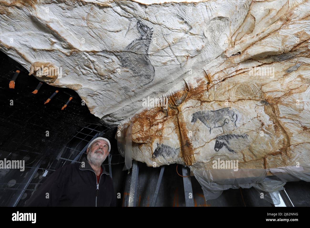 Henri Cosquer during the visit of the Cosquer cave construction.The ...