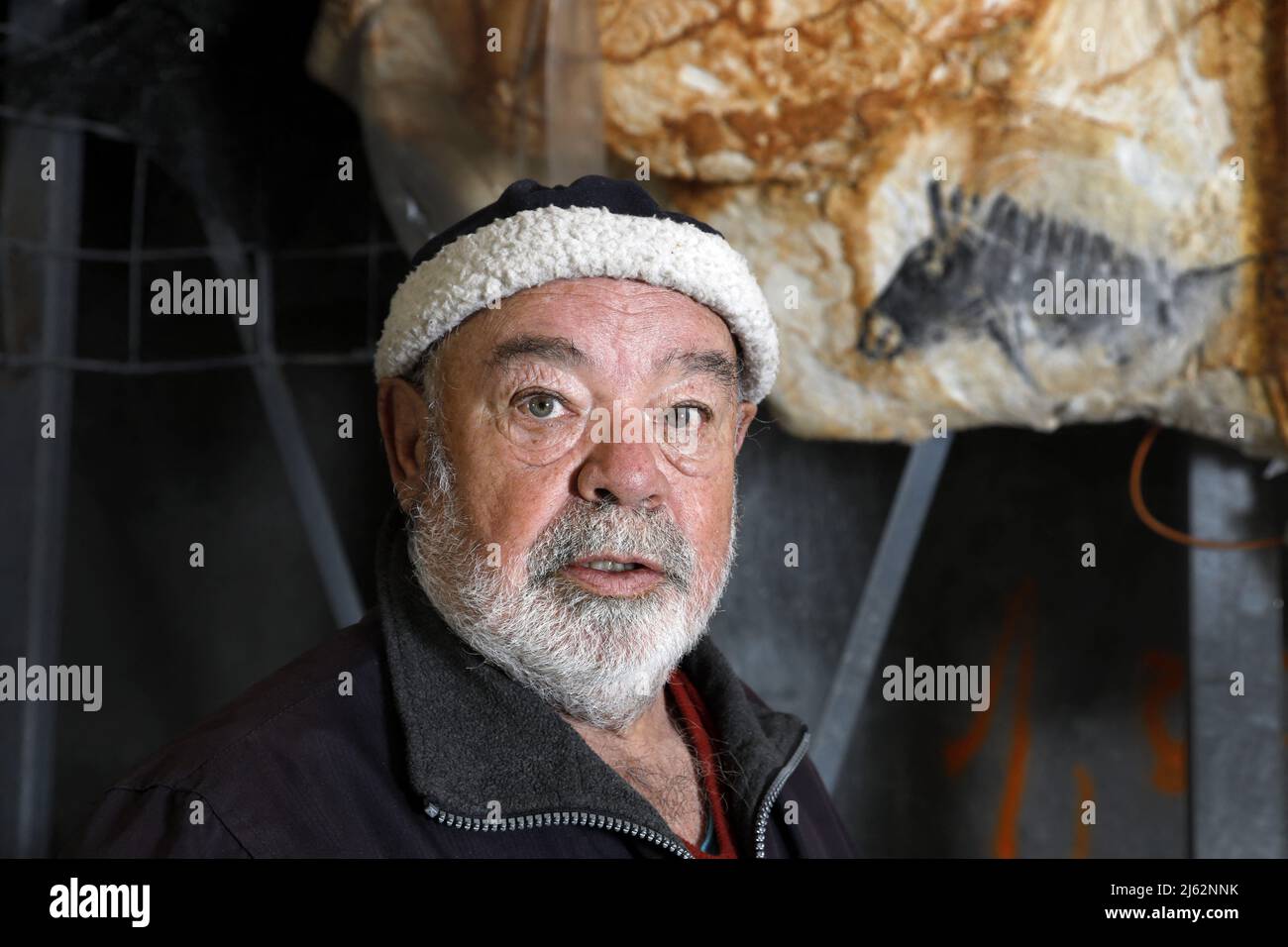 Henri Cosquer during the visit of the Cosquer cave construction.The ...