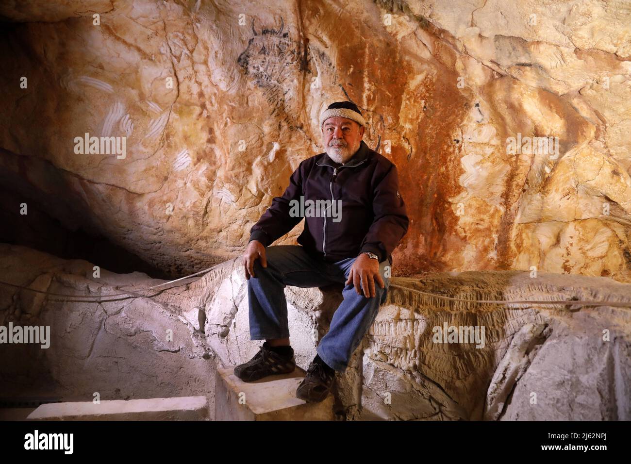 Henri Cosquer during the visit of the Cosquer cave construction.The ...