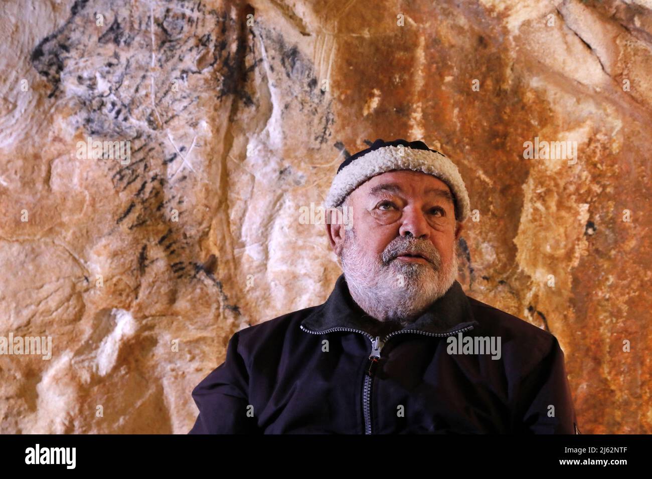 Henri Cosquer during the visit of the Cosquer cave construction.The ...