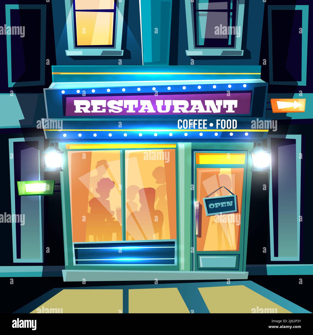 Nightlife small town Stock Vector Images - Alamy