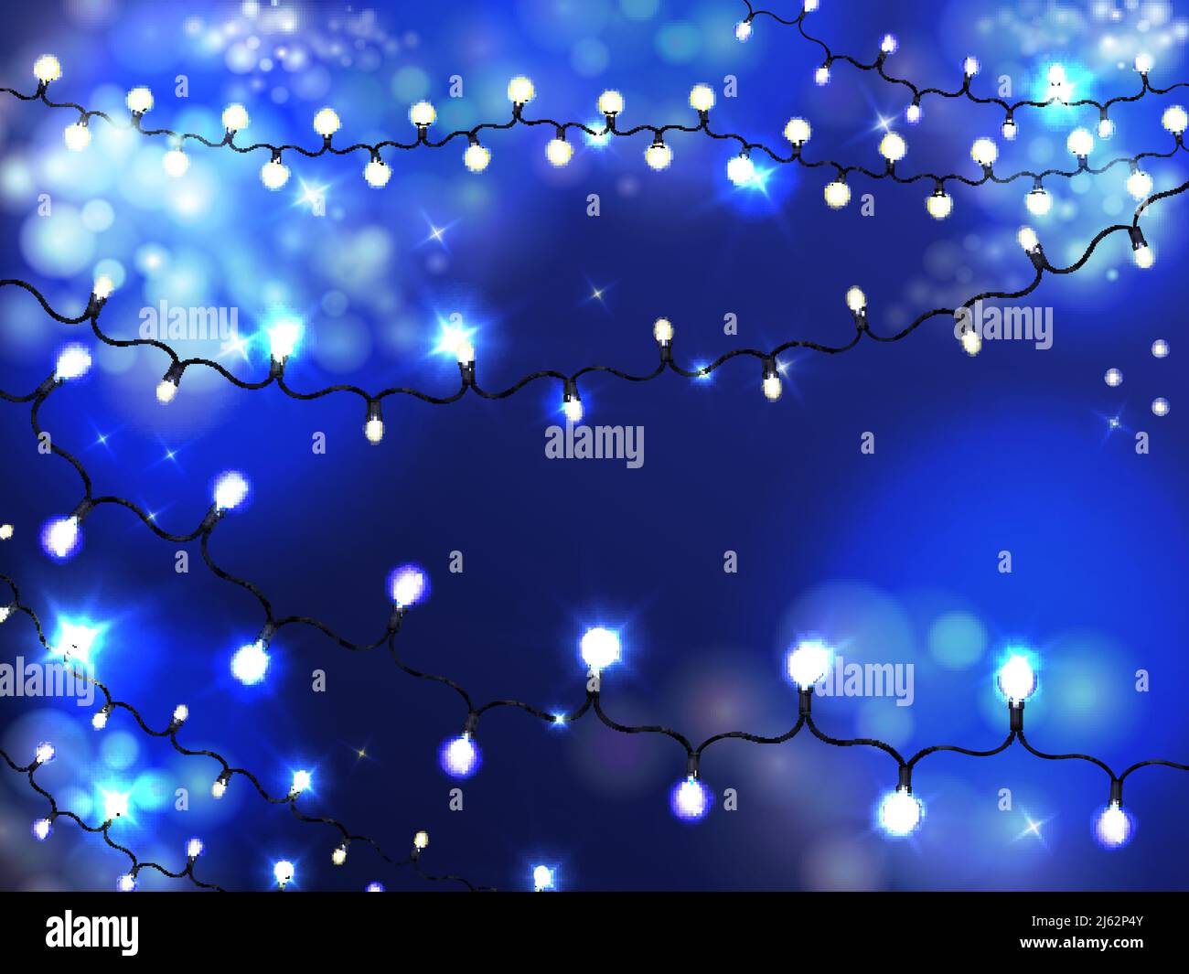 Blue bokeh light garland Stock Vector Images - Alamy