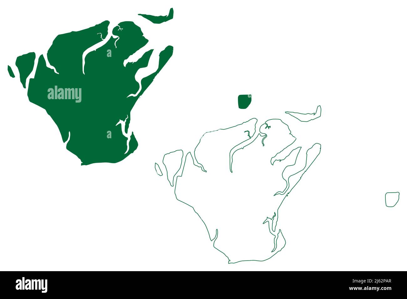 Angoche island (Republic of Mozambique, Indian Ocean) map vector ...