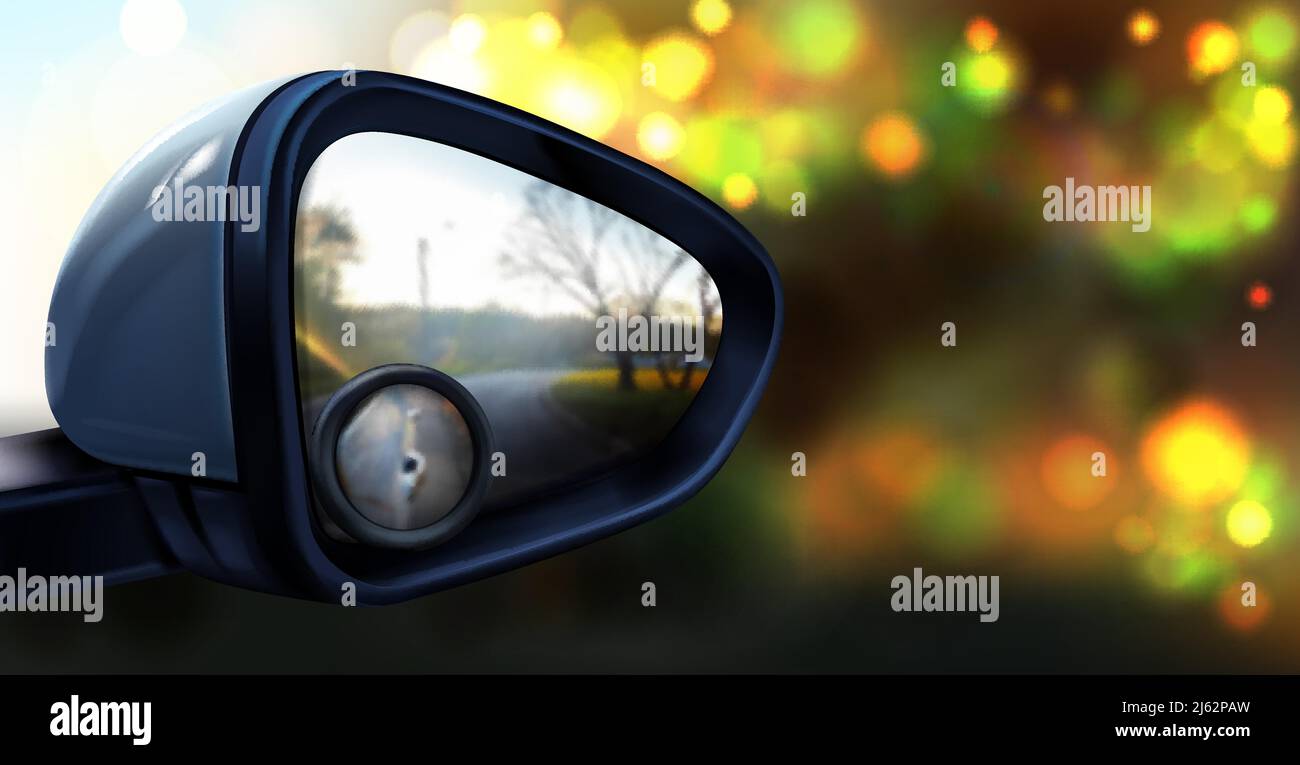 Vector illustration of rear view mirror with small round glass for ...