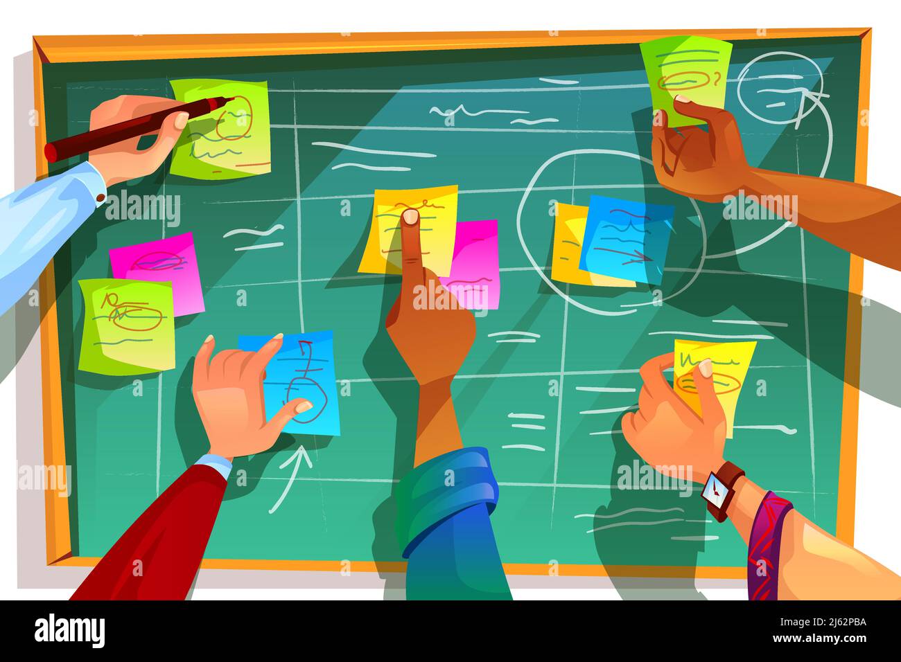 Kanban board vector illustration for agile scrum management and ...