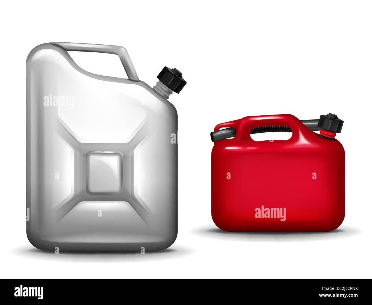 Gasoline canister vector illustration of 3D realistic plastic and ...