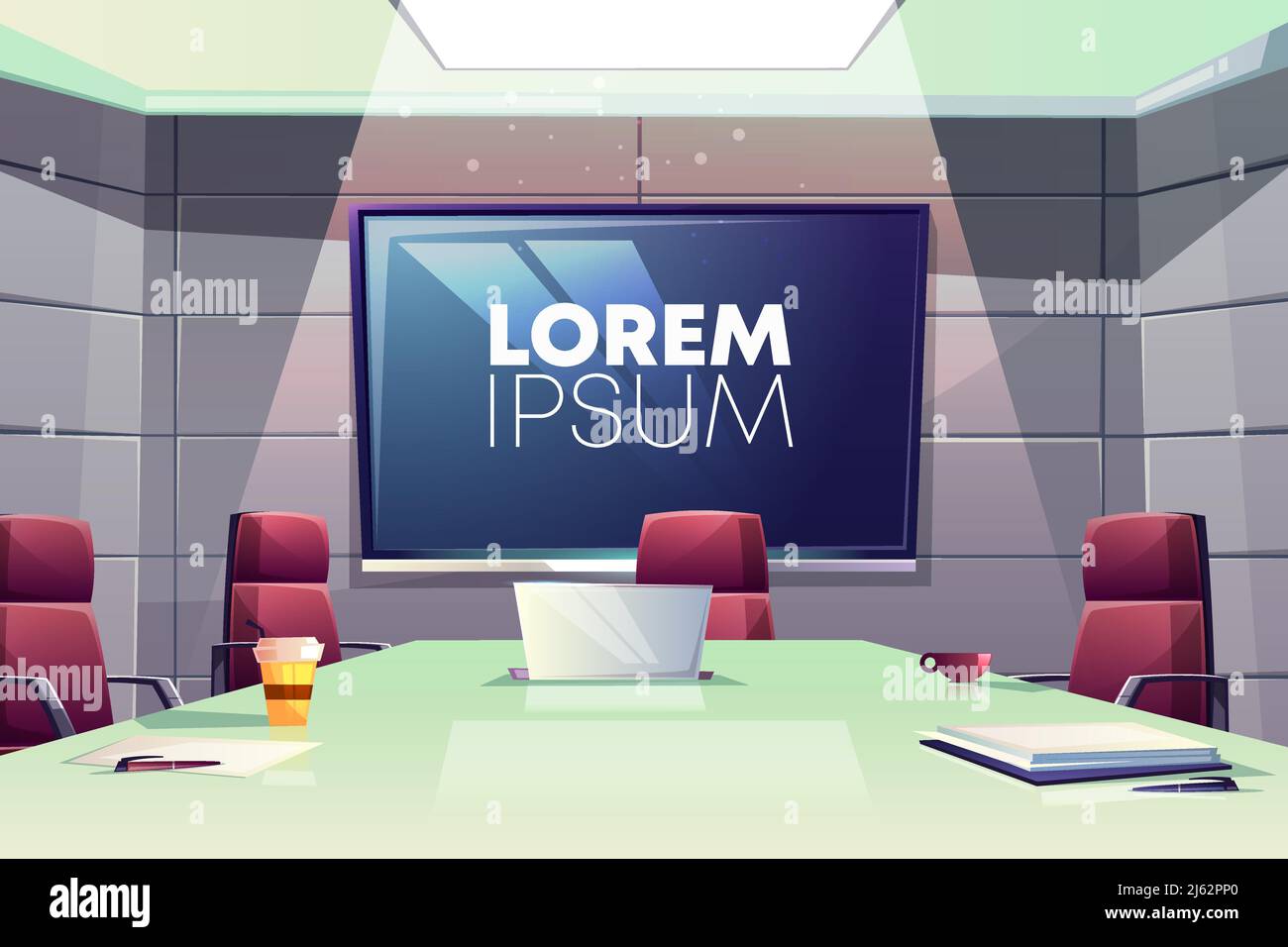 Boardroom table illustration Stock Vector Images - Alamy