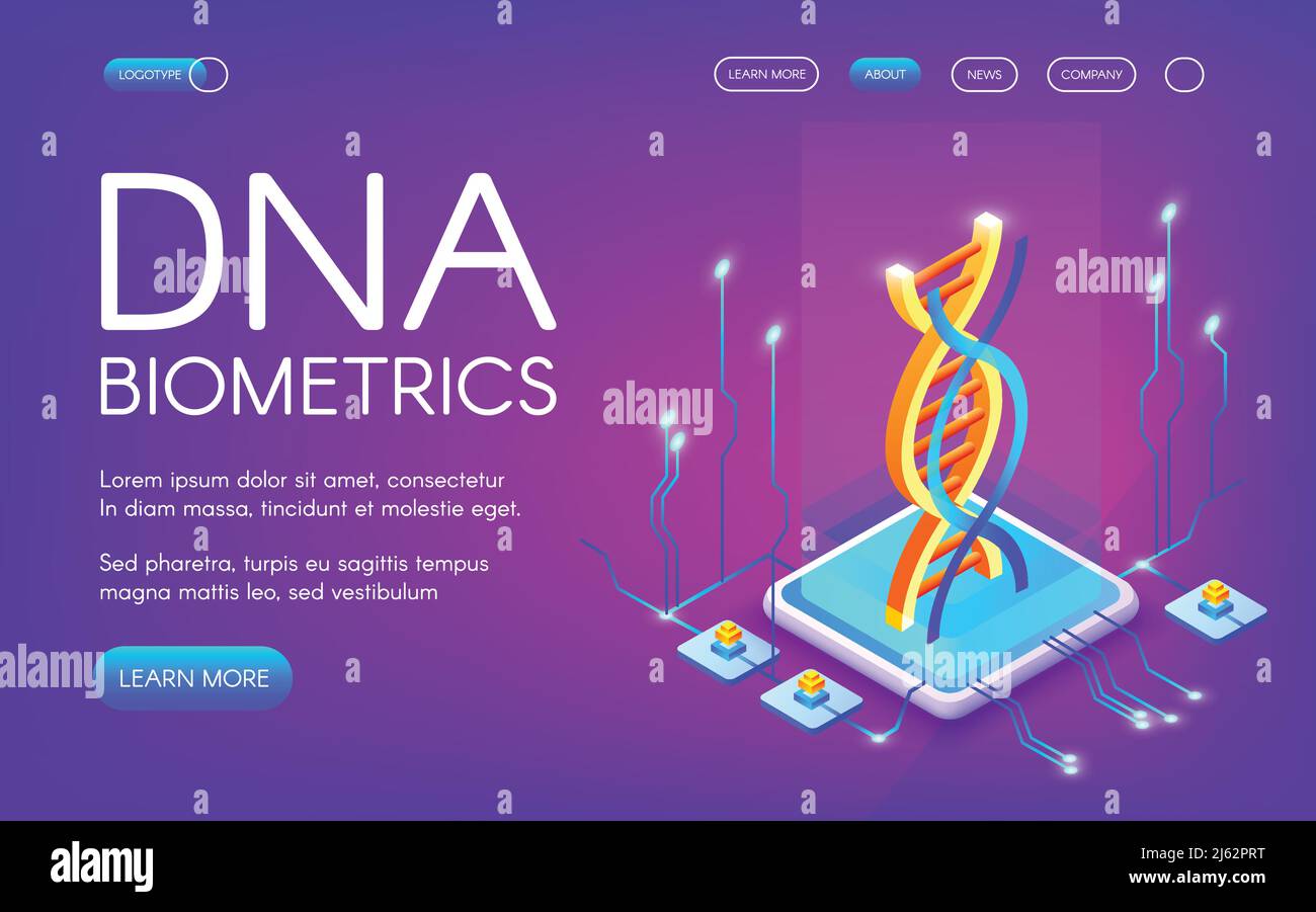 DNA biometrics technology vector illustration for personal identity ...