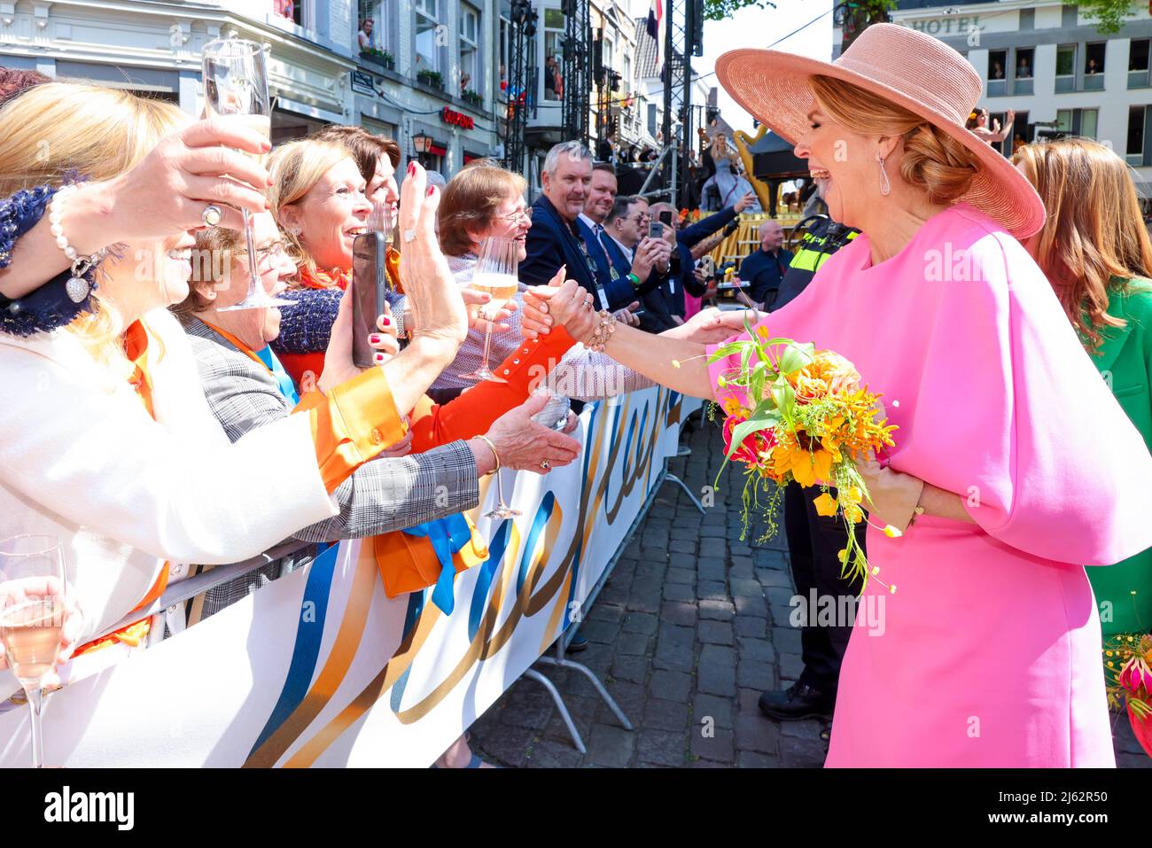 Queen Maxima of the Netherlands celebrating the King's 55th birthday ...