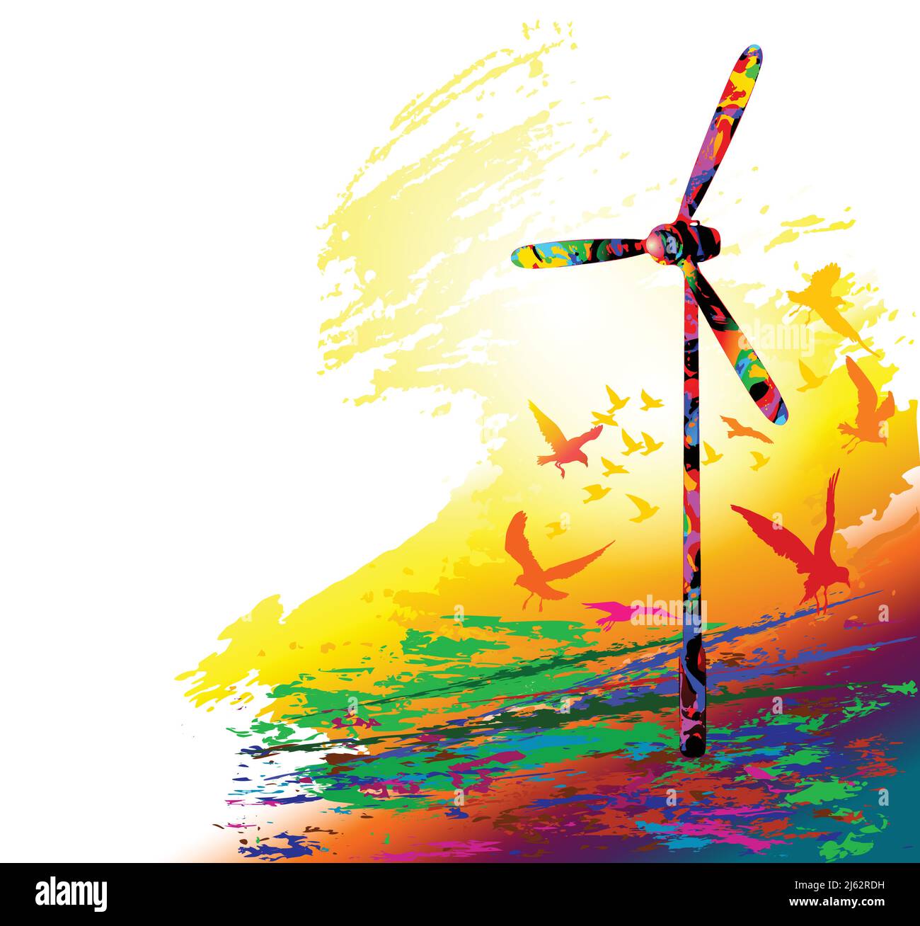 Wind turbines vector vectors hi-res stock photography and images - Alamy