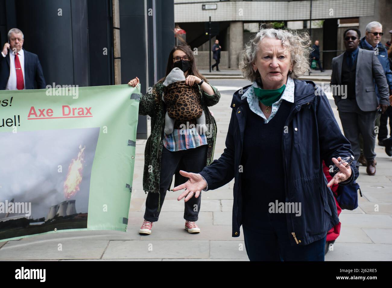 Drax AGM,200 Aldersgate St, London, UK. 27 April 2022. Protest against ...