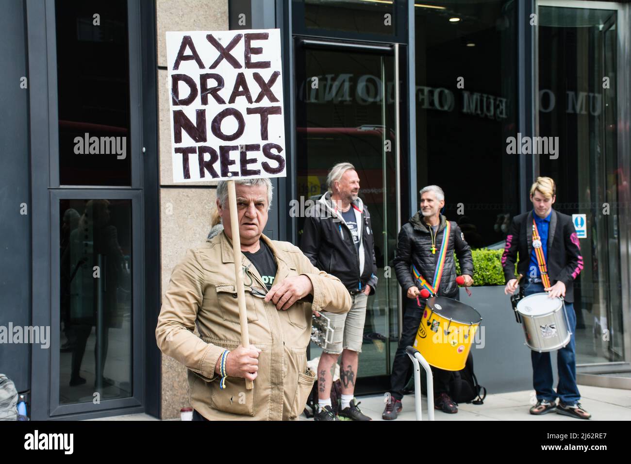 Drax AGM,200 Aldersgate St, London, UK. 27 April 2022. Protest against ...